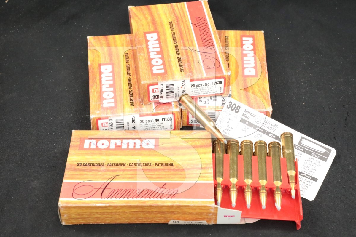 Norma Precision 80x .308 Norma Magnum Ammunition Norma 180 Grain Sp ...
