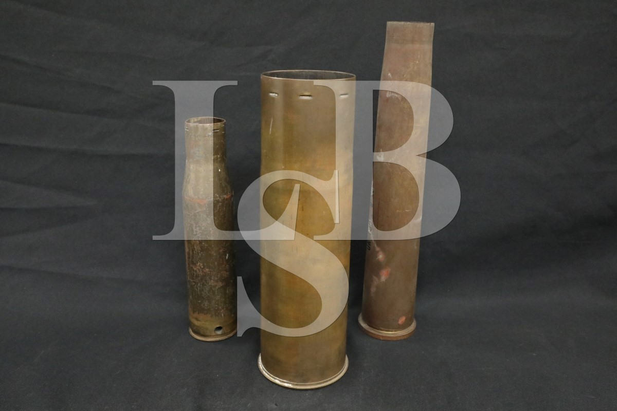 3x Mixed Us Military Brass Shell Cases 37mm, 40mm, & 75mm Empty Brass ...