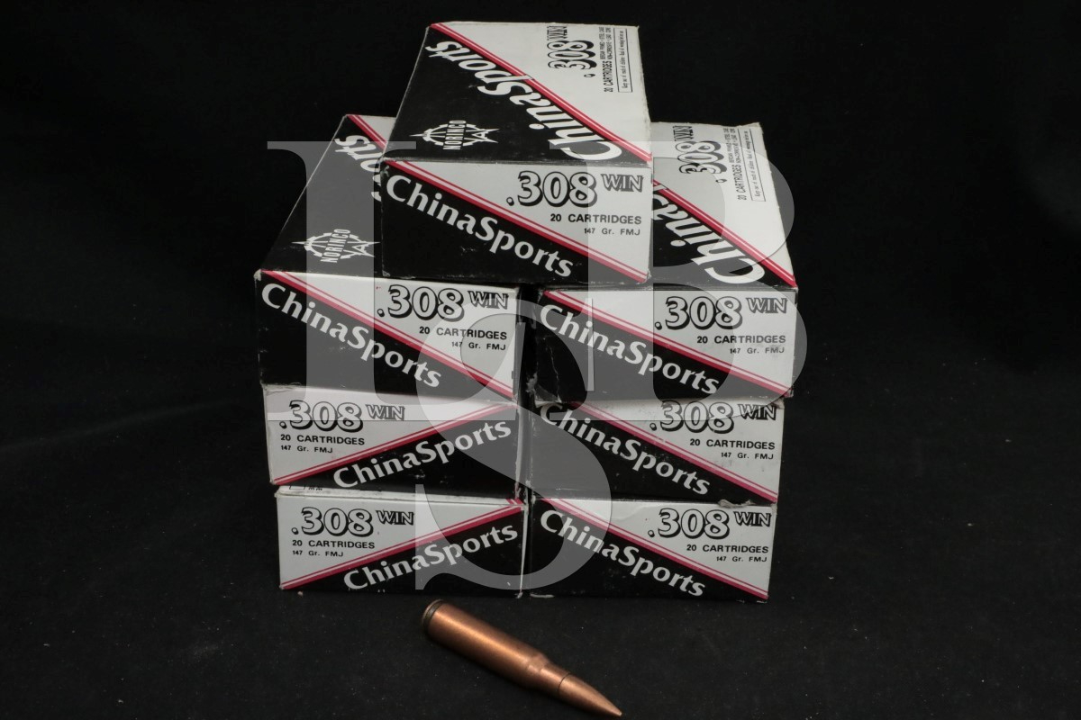 Norinco 140x .308 Win. Ammunition Chinese Copper Washed Steel Case 147 ...