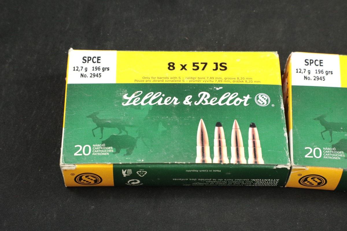 39x 8x57 JS Ammunition S&B 196 Grain Magnetic JSP Bullets 8mm Mauser 7 ...