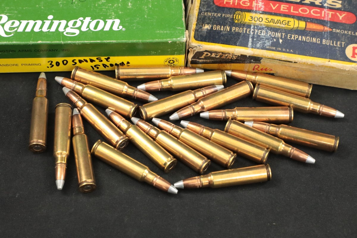 Mixed 44x .300 Savage Ammunition Rem, Peters & Reloaded 150 Grain ...