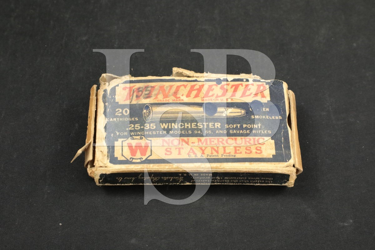 Winchester 12x .25-35 Win. Vintage Ammunition Jsp Bullets In Original ...