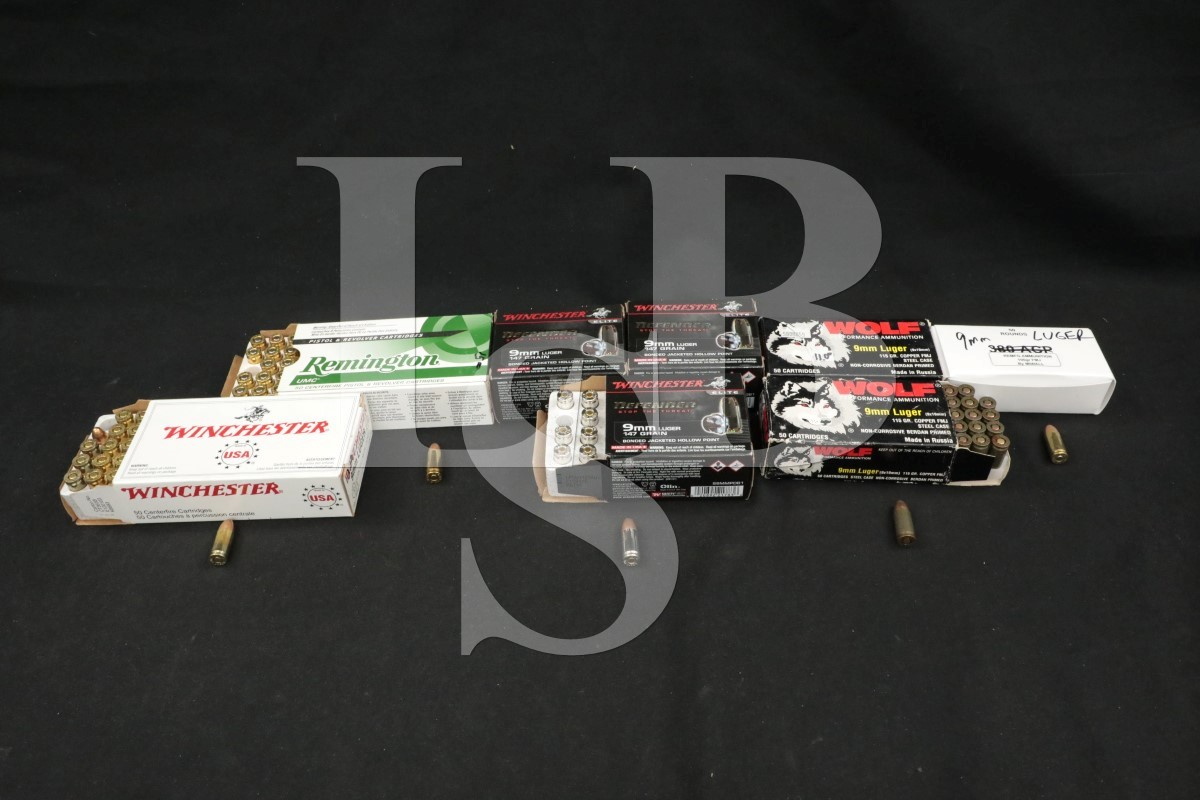 Mixed 310x 9mm Luger Ammunition Win. 147 Gr. Jhp, Rem, Win, Wolf ...
