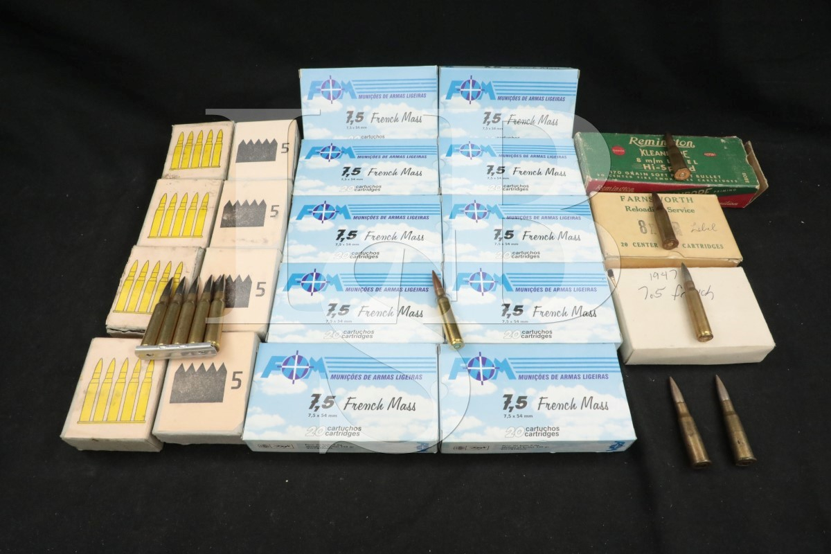 Mixed 382x 7.5x54 French Mas & 8mm Lebel Ammunition Fnm, French, Rem ...
