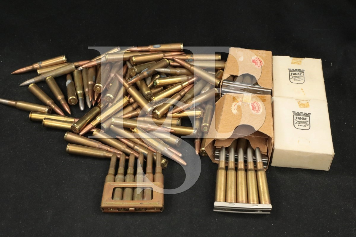 140x 7mm Mauser Ammunition Mixed German, Fn, Chile, Korean Fmj Magnetic ...