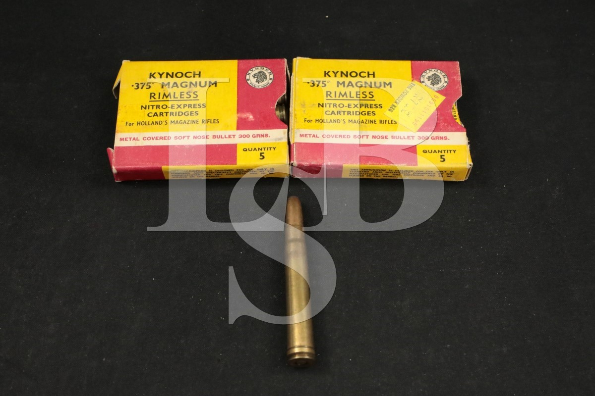 10x .375 Belted Rimless Magnum Ammunition Kynoch .300 Grain Jsp Bullets ...
