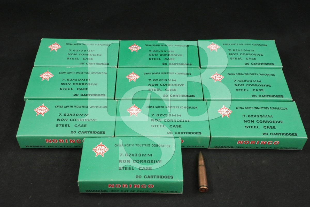 200x 7.62x39mm Ammunition Norinco Copper Washed FMJ Magnetic Bullets ...