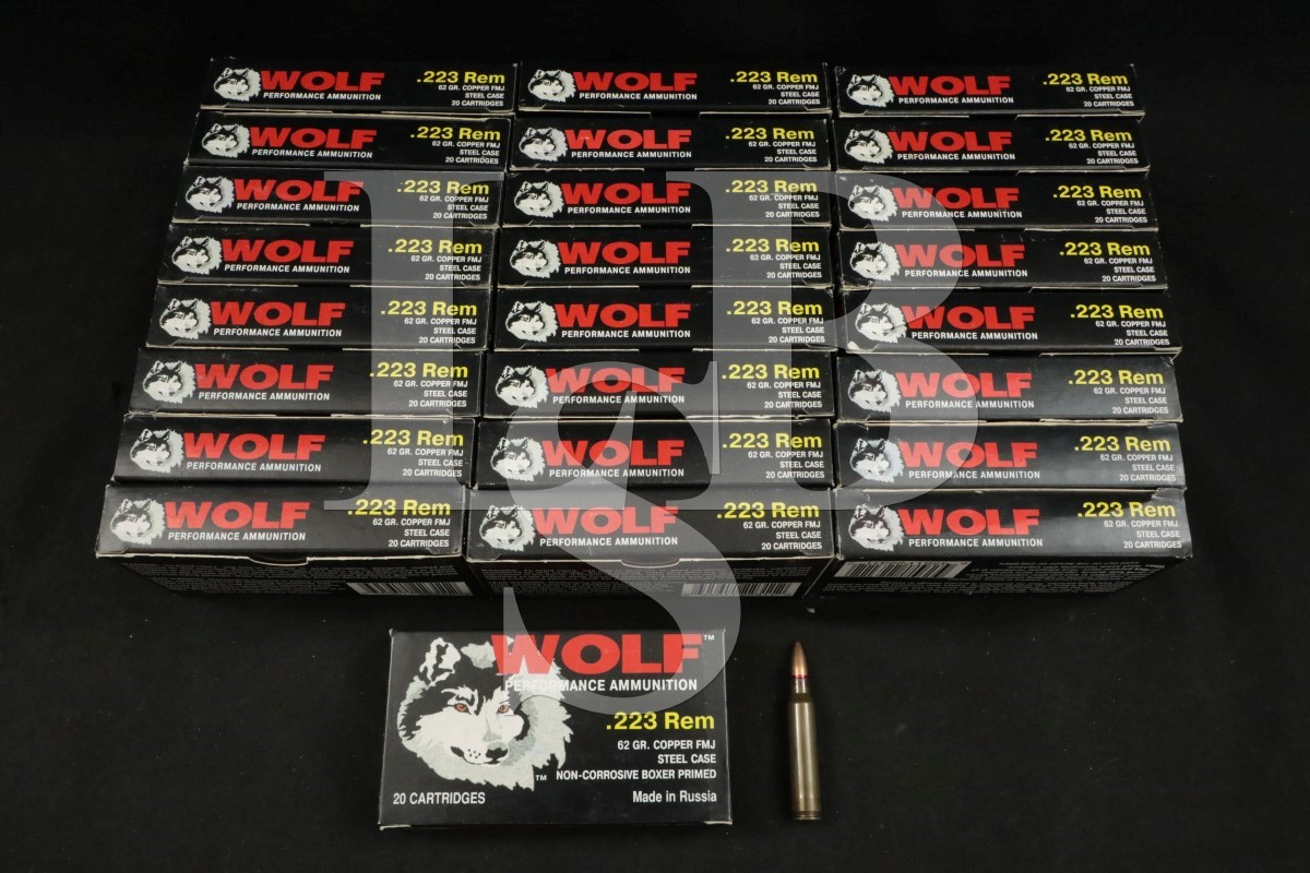 Wolf Ammunition 500x .223 Rem. Ammunition Wolf Performance 62 Grain Fmj ...