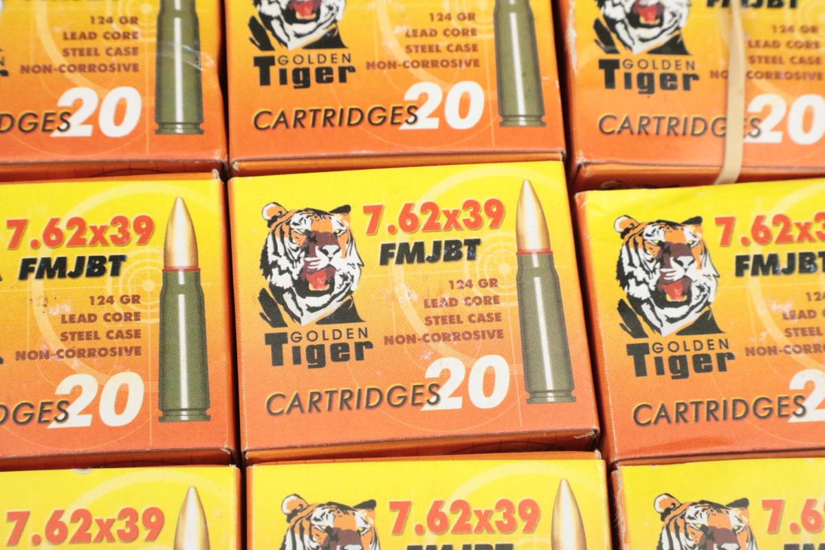 Russian 760x 7.62x39mm Ammunition Golden Tiger & Wolf 124 Grain ...