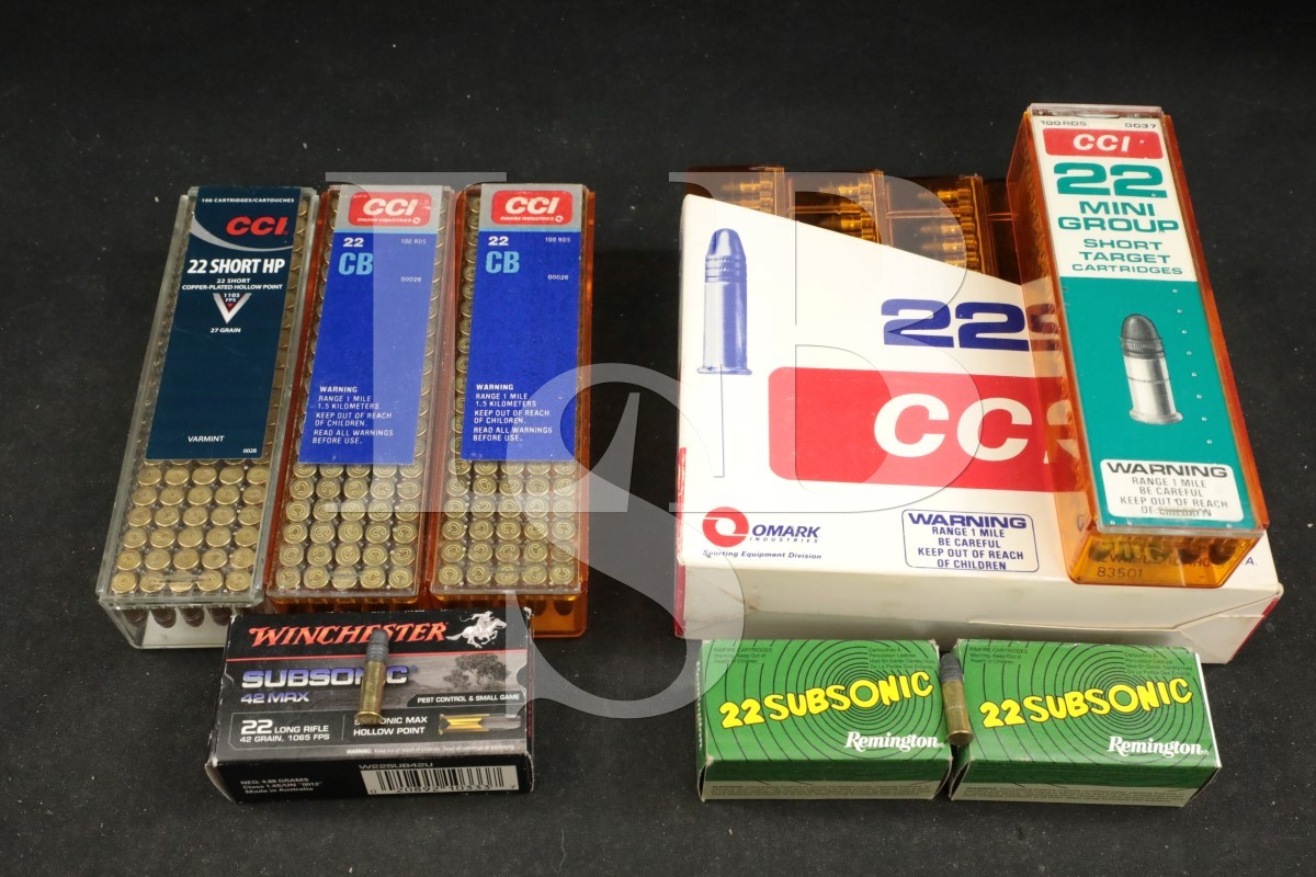 1050x .22 Mixed Ammunition Cb, Short, Lr Subsonic Cci & Rem, Win. Lead ...