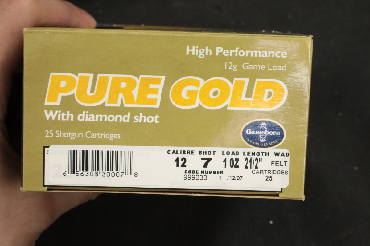 250x 12 Gauge Ammunition Gamebore Pure Gold Game Load 2 1/2" 1 Oz. #7 ...