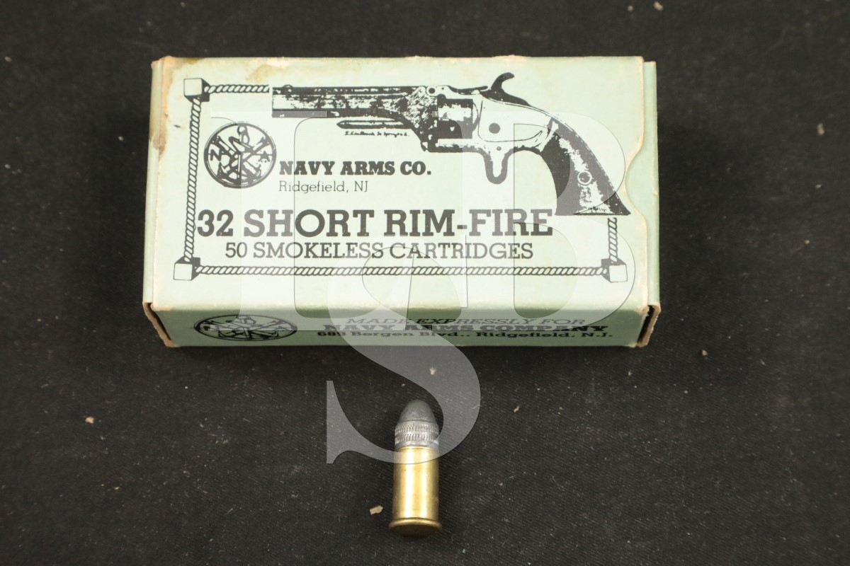 Navy Arms Co 50x .32 Short Rimfire Ammunition Navy Arms Lead Rn Bullets ...