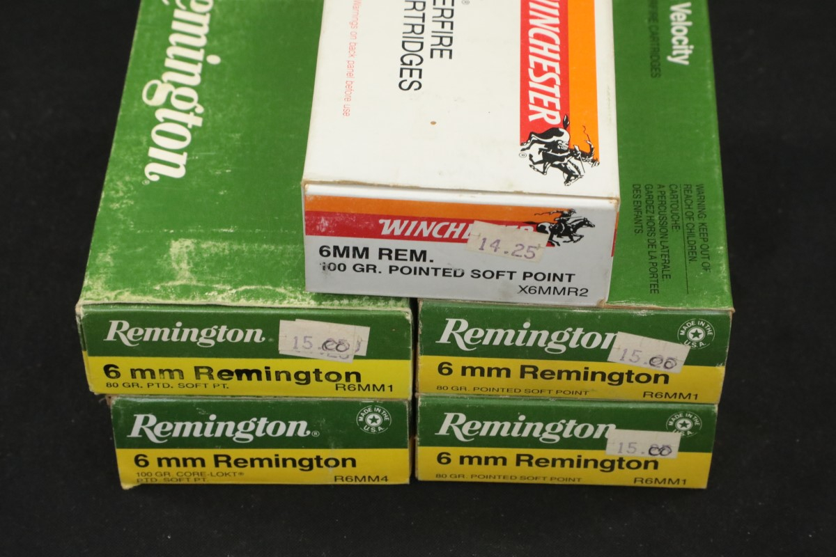 100x 6mm Rem. Ammunition Rem. & Win. 80 & 100 Grain Jsp Bullets 6mm ...