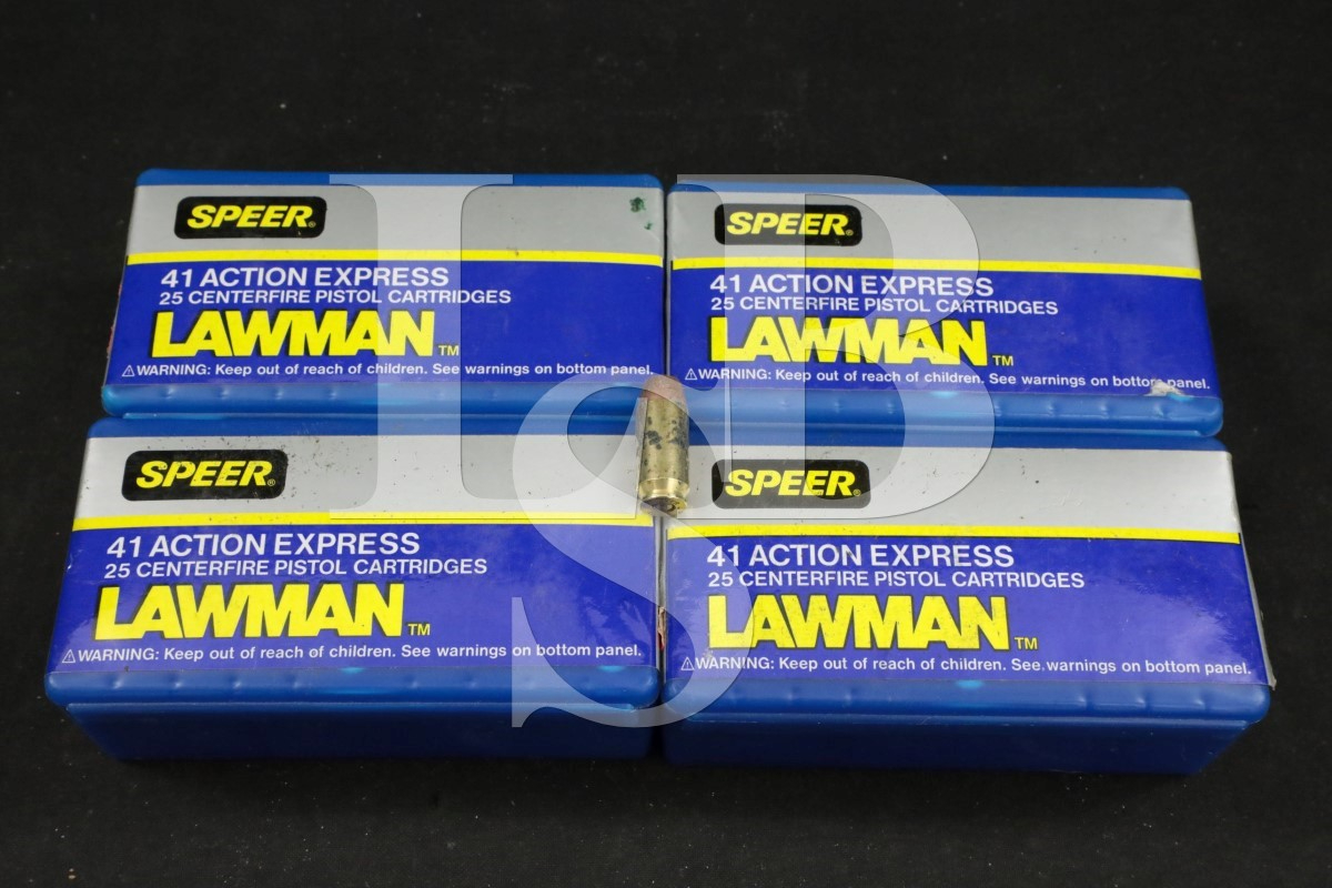 90x .41 Action Express Ammunition Speer Lawman 180 Grain Jhp Bullets ...