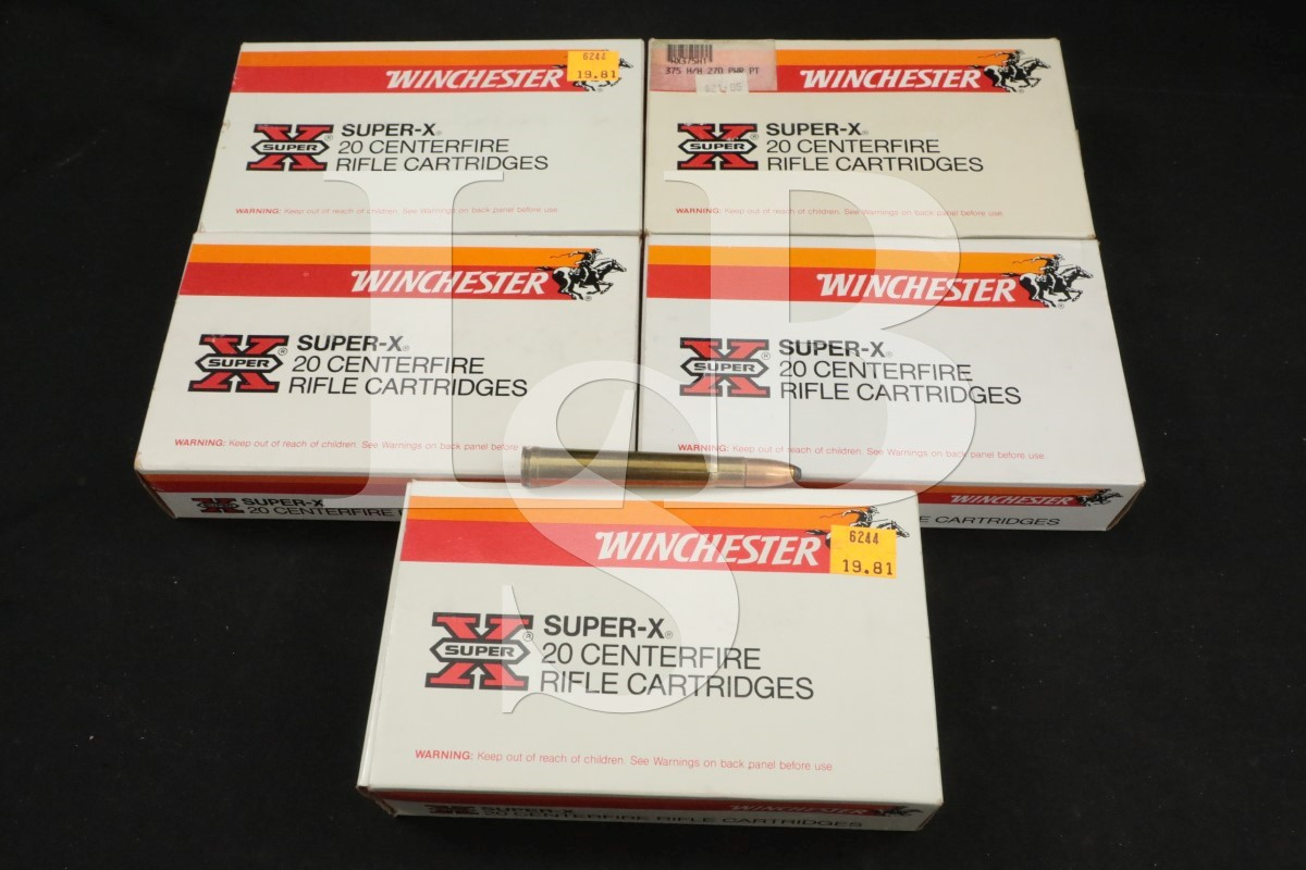 Winchester 94x .375 H&H Mag. Ammunition Win. 300 Grain Silvertip & 270 ...
