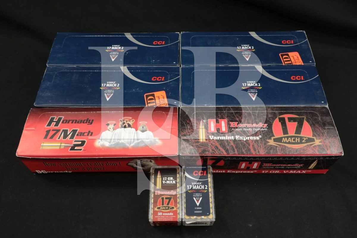 Hornady 3000x .17 Mach 2 Ammunition CCI 17 Grain V-Max Bullets .17 Mach ...