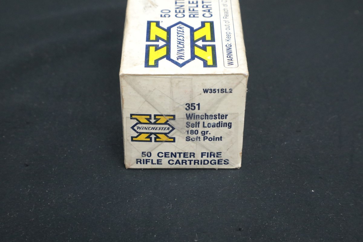 Winchester 100x .351 Win. Sl Vintage Ammunition Win. 180 Grain Soft ...