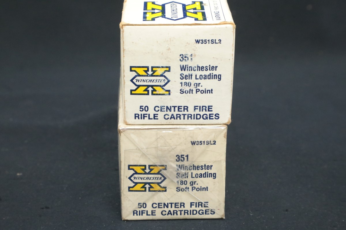 Winchester 100x .351 Win. Sl Vintage Ammunition Win. 180 Grain Soft ...