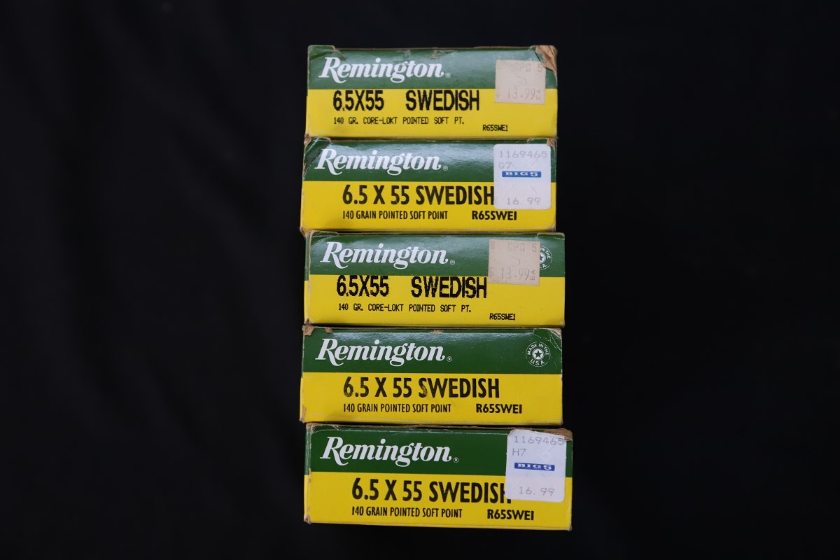 Remington 100x 6.5x55mm Swedish Ammunition Rem. High Velocity 140 Grain ...