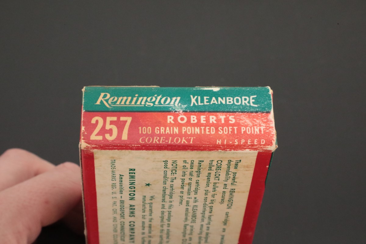 Remington 19x .257 Roberts Vintage Ammunition Rem. Kleanbore 100 Grain ...