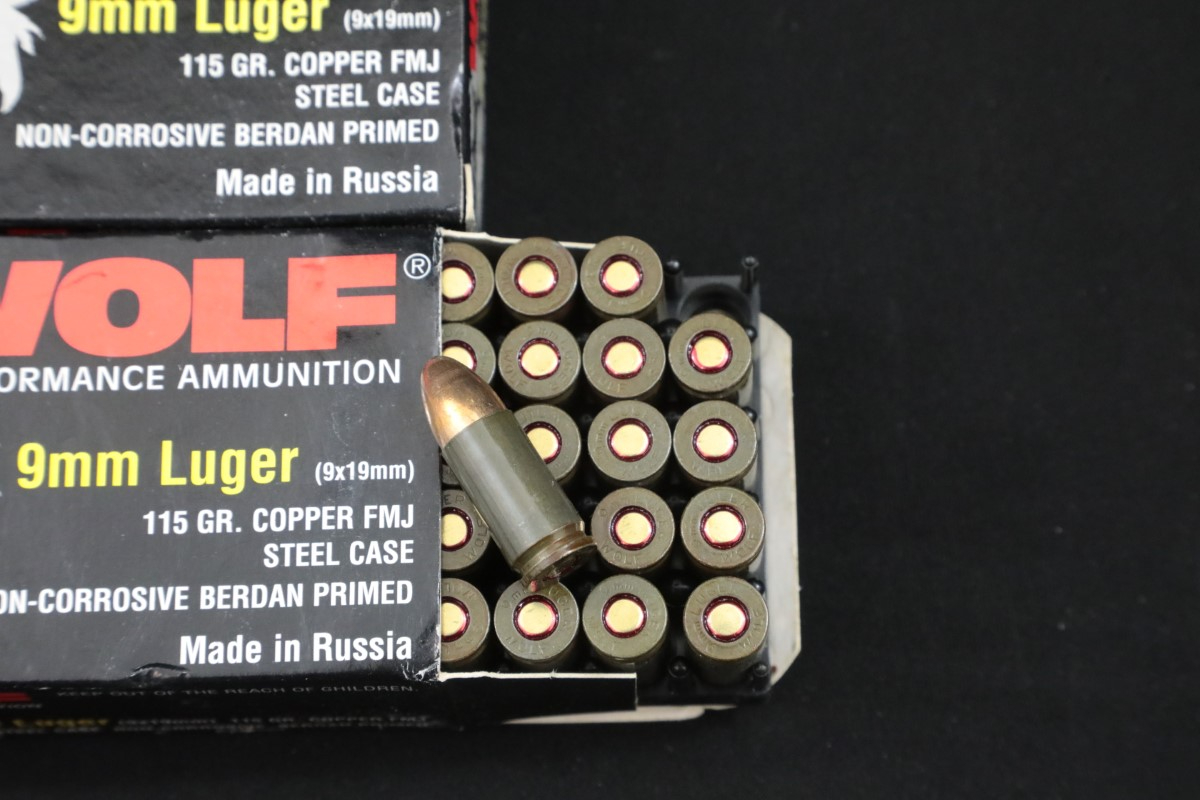 Russian 750x 9mm Luger Ammunition Wolf Performance 115 Grain Fmj Non ...