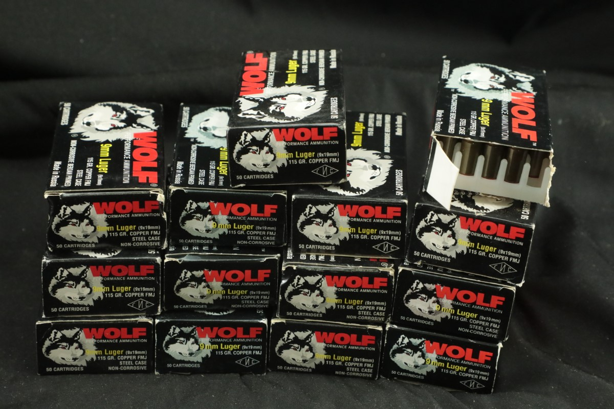 Russian 848x 9mm Luger Ammunition Wolf & Tula 115 Grain Fmj Non ...