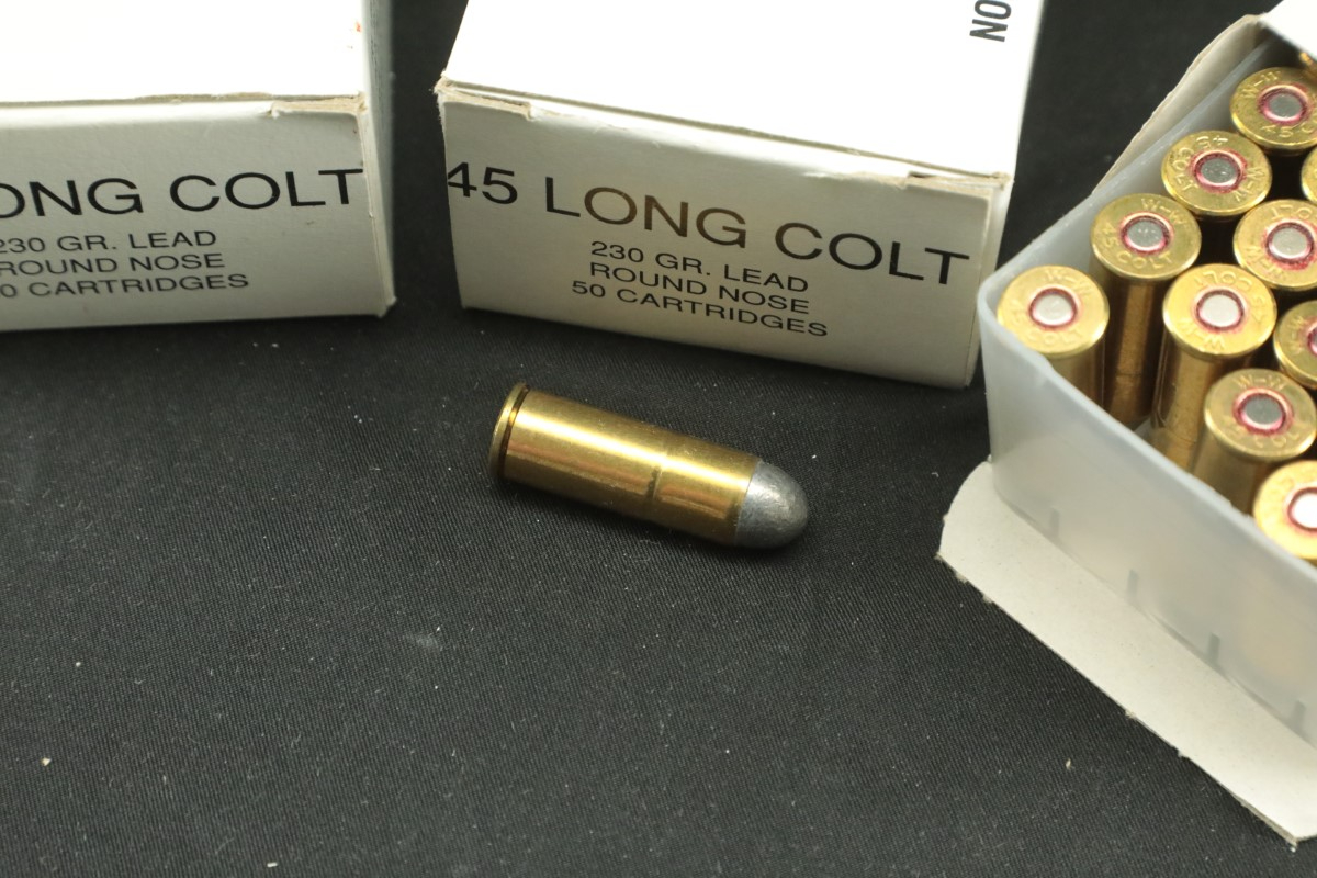 Miwall 150x .45 Long Colt Ammunition 230 Grain Lead Round Nose Bullets ...