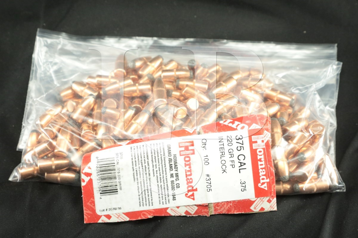 Hornady 177x .375 Caliber .375 Diameter 220 Grain Interlock Jsp Bullets ...