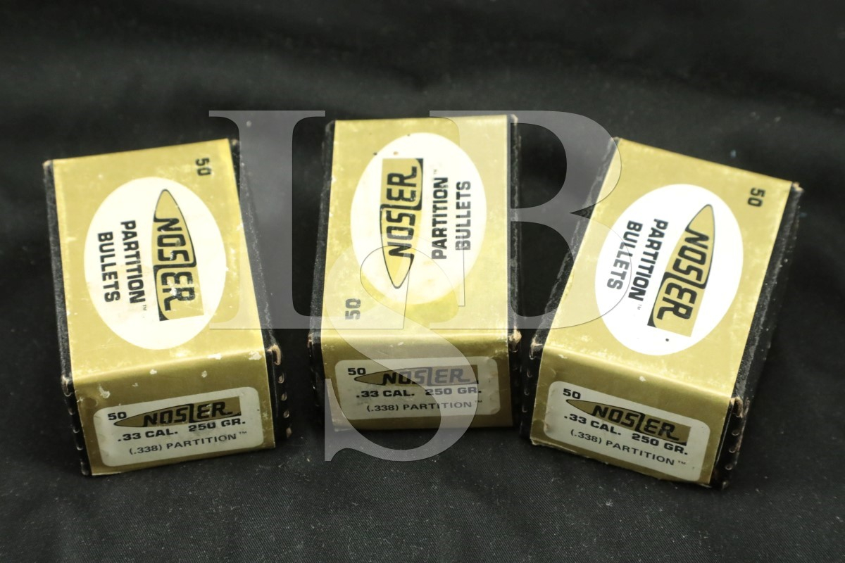 Nosler 107x .33 Caliber .338 Diameter 250 Grain Partition Jsp Bullets ...