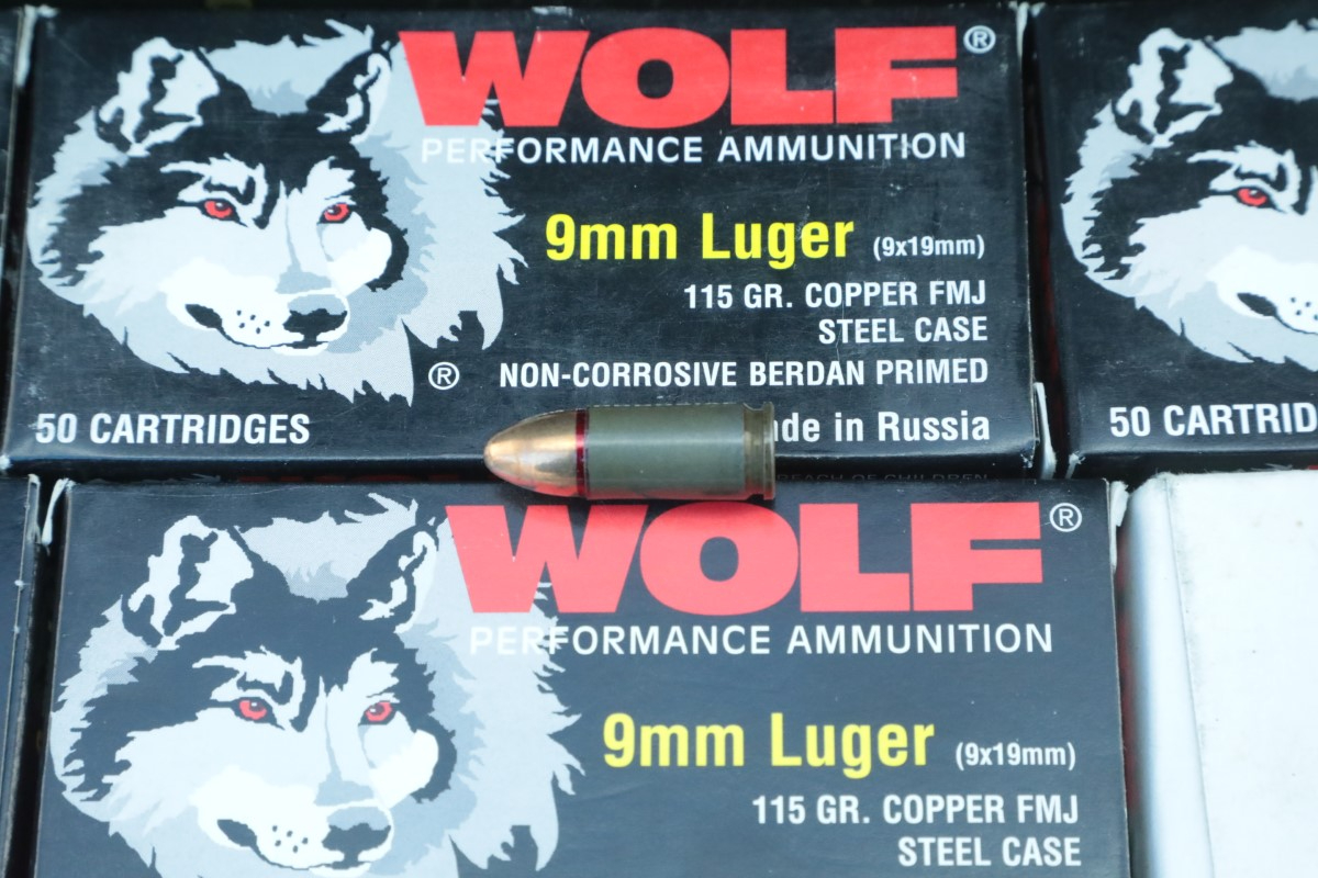 Russia 547x 9mm Luger Ammunition Win, PMC, Wolf, Tula 115 Grain FMJ ...