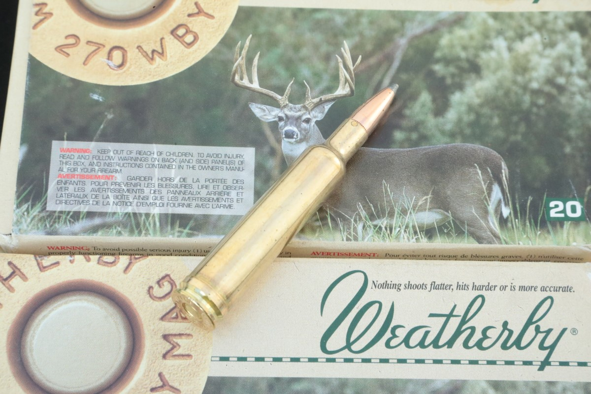 Weatherby 40x .270 Wby. Mag. Ammunition 130 Gr. Partition SP & 150 Gr ...
