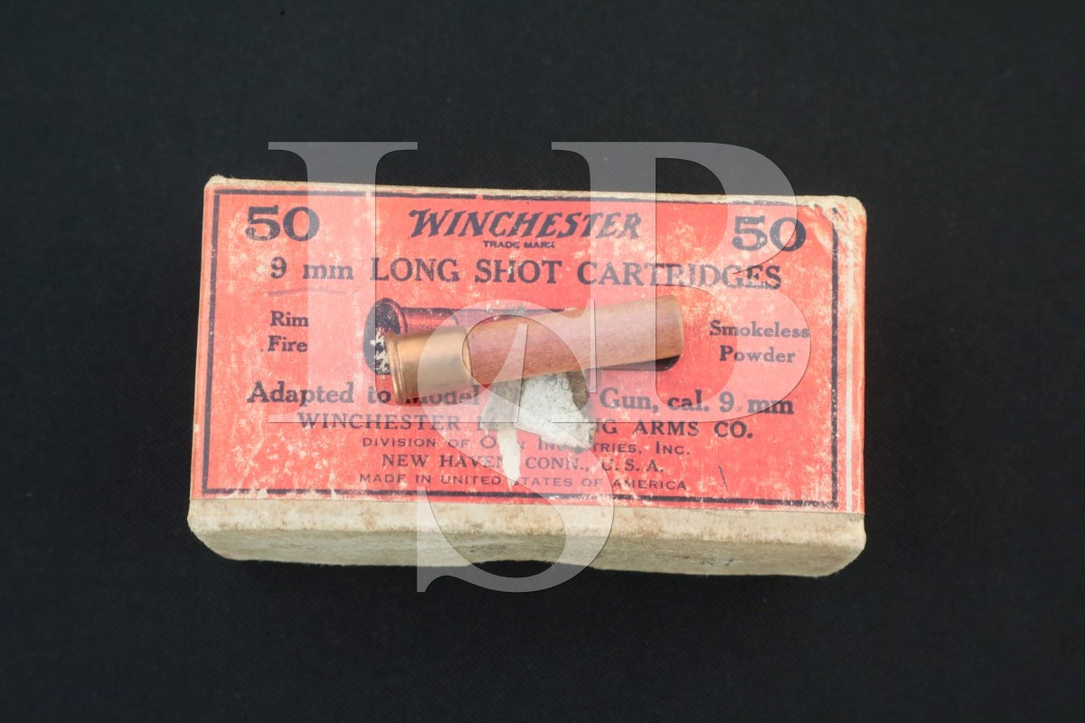 Winchester 50x 9mm Long Shot Cartridge Ammunition Win. Late 1940`S 2x ...