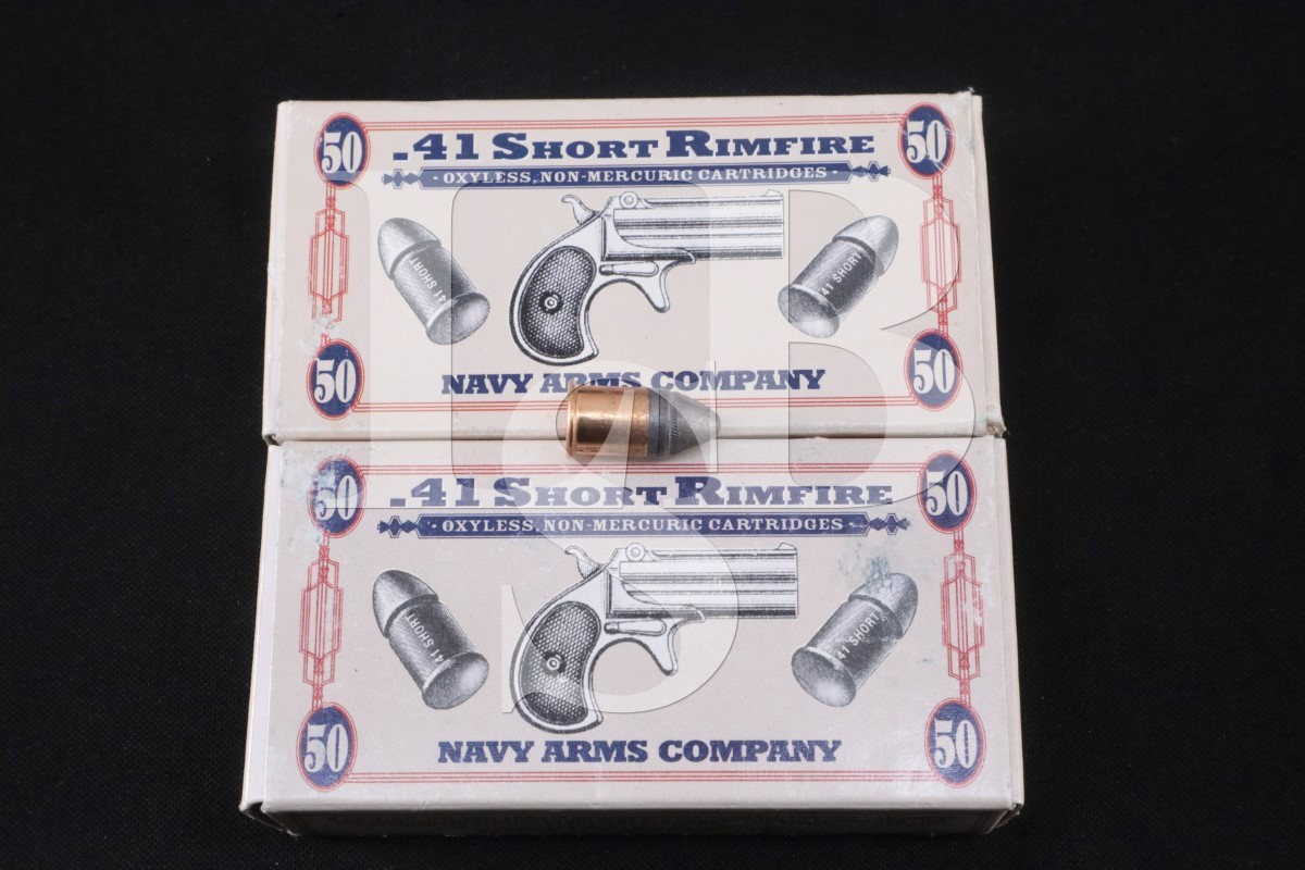 Navy Arms Co 100x .41 Short Rimfire Ammunition Lead Rn Bullets Copper ...