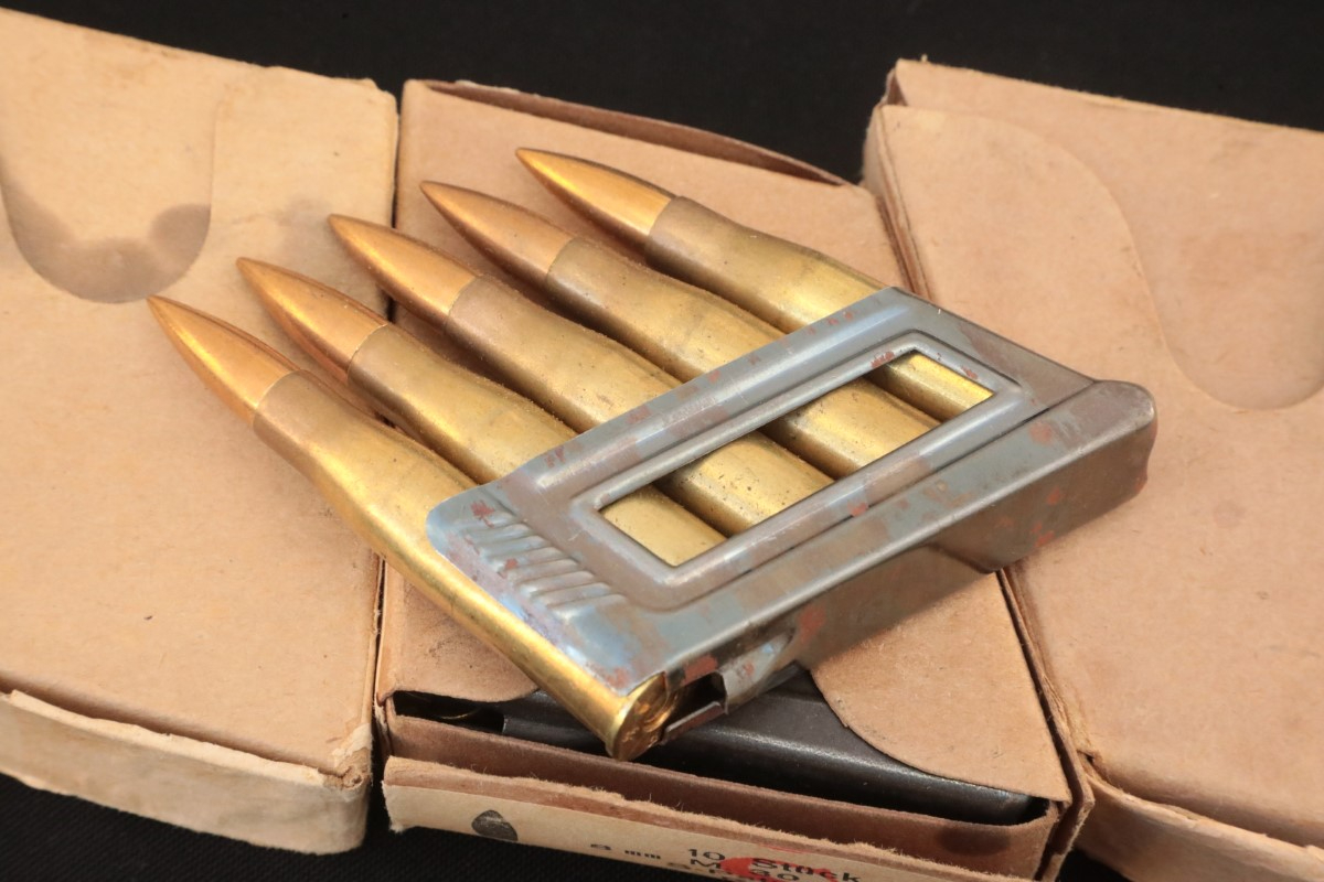German 30x 8x56mmr Ammunition In Original 1938 War Eagle Boxes On Clips ...