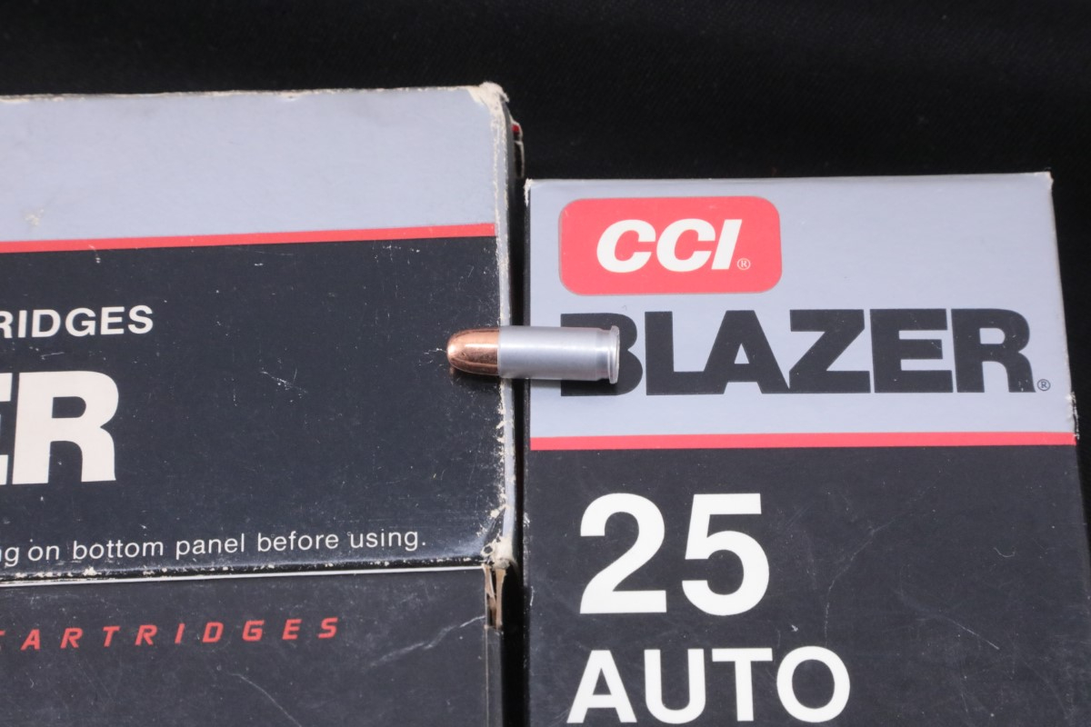 Remington 185x .25 Acp Ammunition Rem, Cci Blazer 50 Grain Fmj Bullets ...