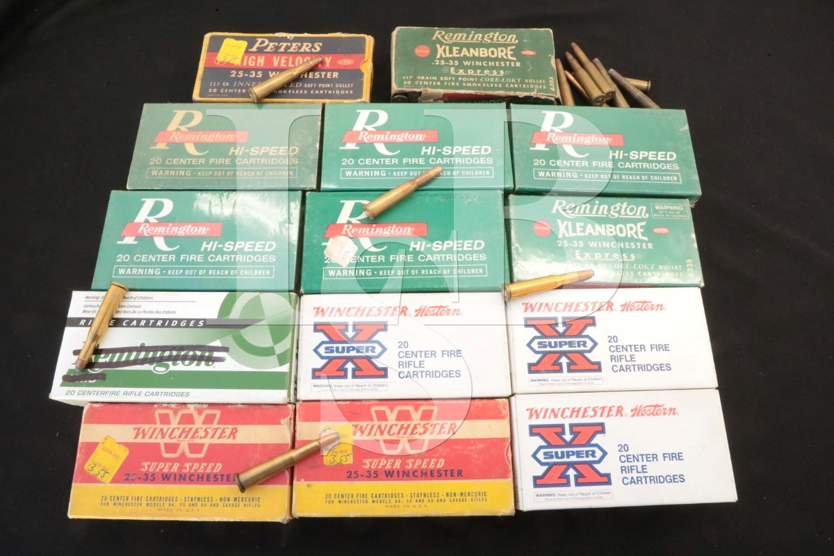Collectors Lot .25-35 Winchester Vintage Ammunition 40`S, 50`S & 60`S ...