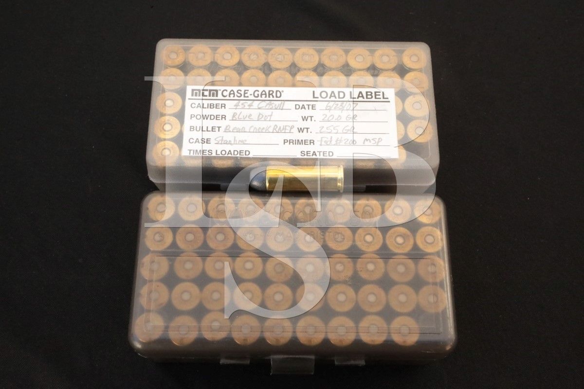 Reloads 99x .454 Casull Reloaded Ammunition 255 Grain Lead Rnfp Bullets ...