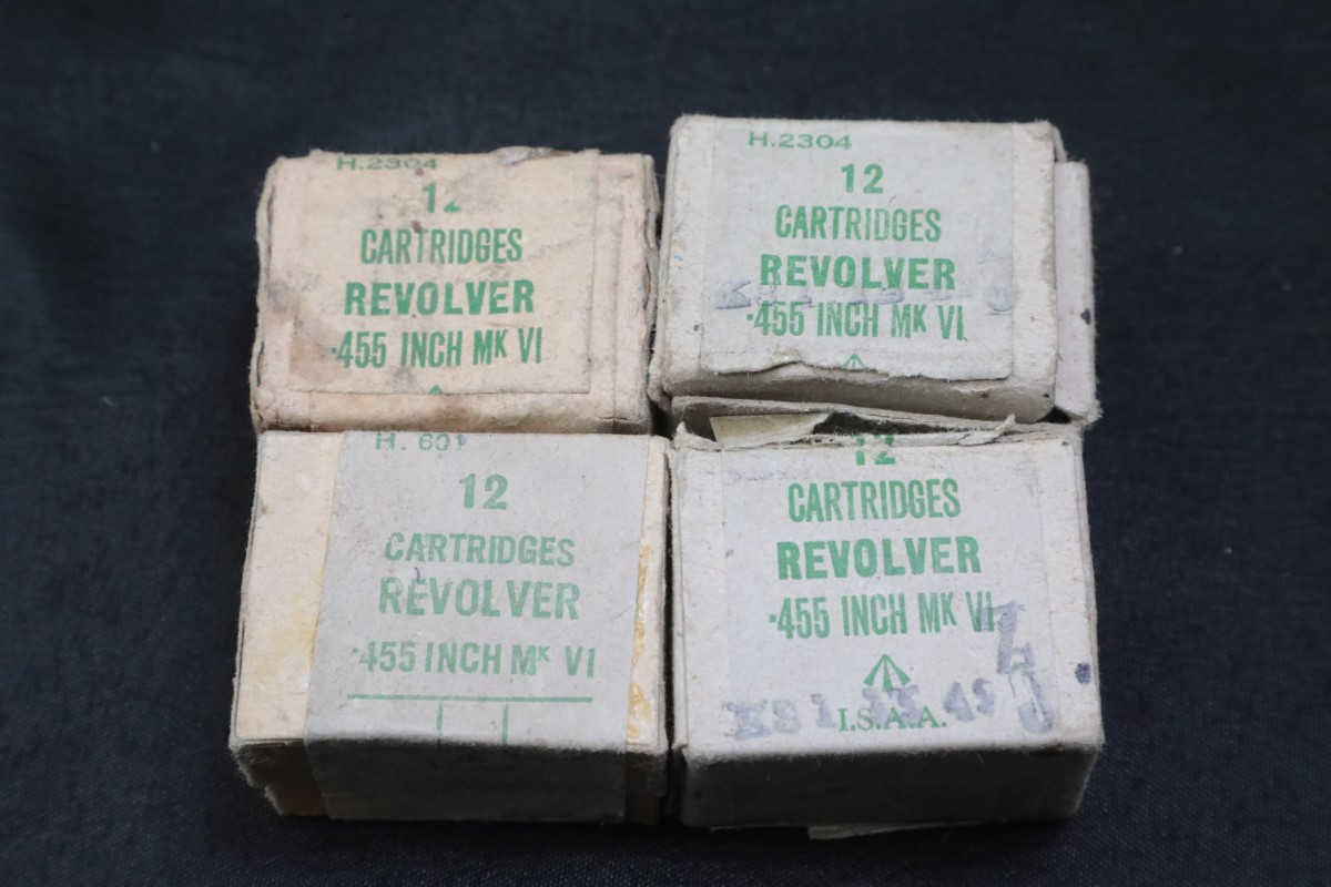 Kynoch 48x .455 Inch Webley Mk Vi Ammunition 1942 In Original Boxes ...