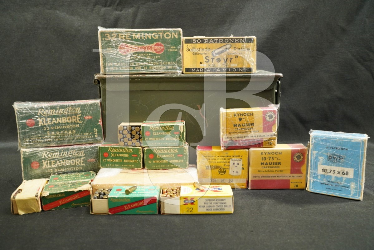 Mixed Lot 723x .22 Win. Auto-11mm Mannlicher Vintage Ammunition Rem ...