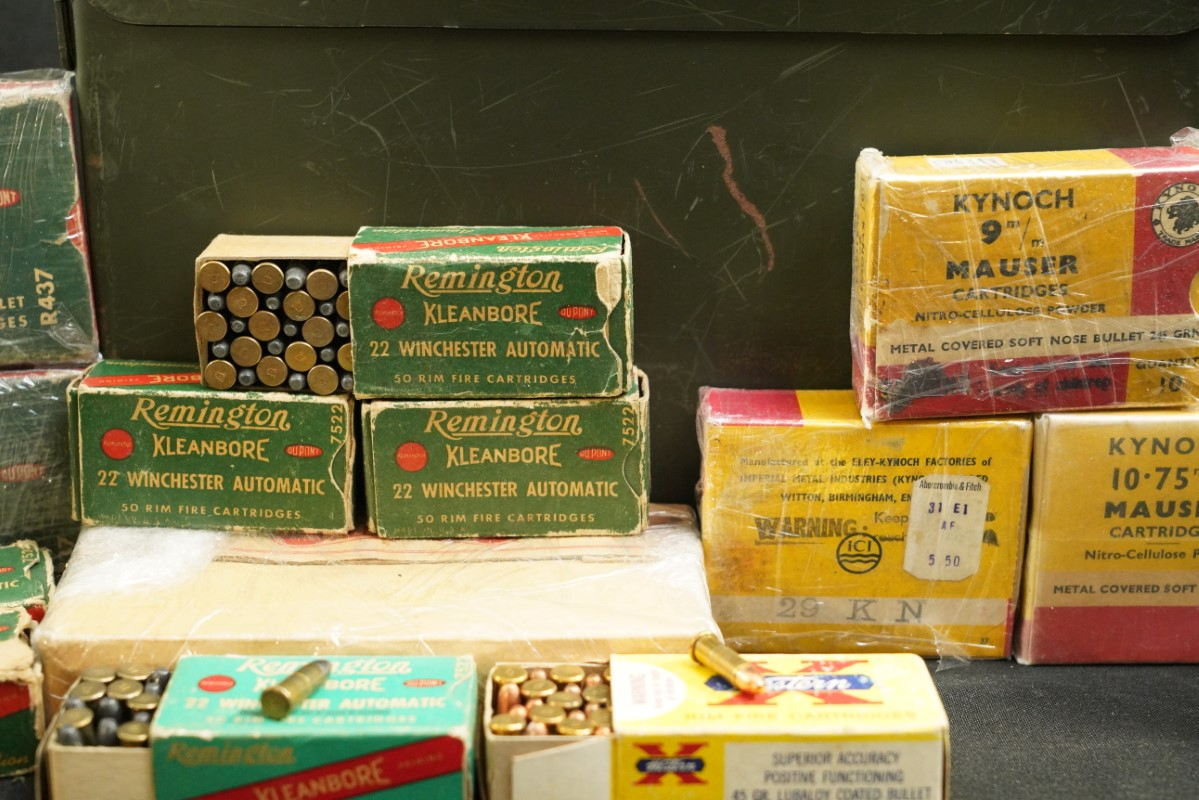 Mixed Lot 723x .22 Win. Auto-11mm Mannlicher Vintage Ammunition Rem ...