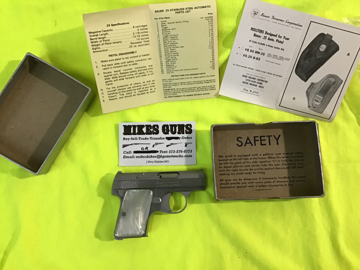 Super Mini Semi Automatic Pistol Made By Bauer High Quality 25 Acp In ...