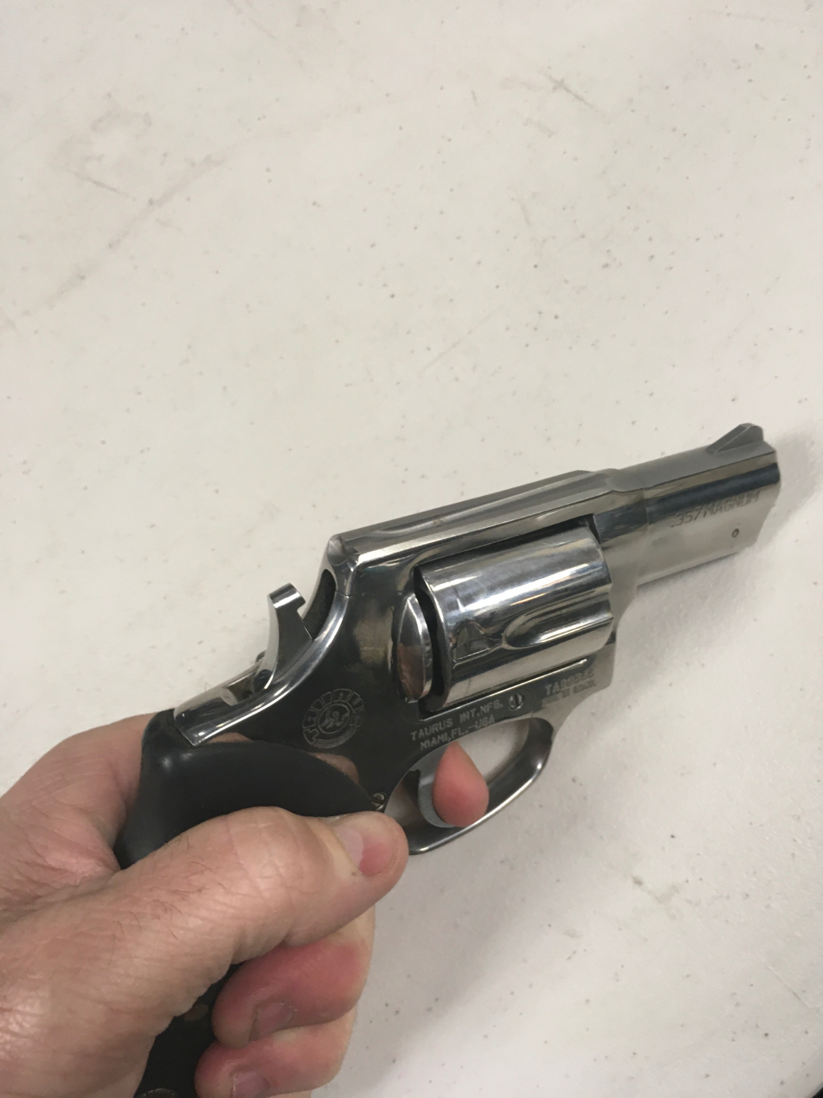 Taurus Chrome Hammerless Revolver .357 Magnum For Sale at GunAuction ...