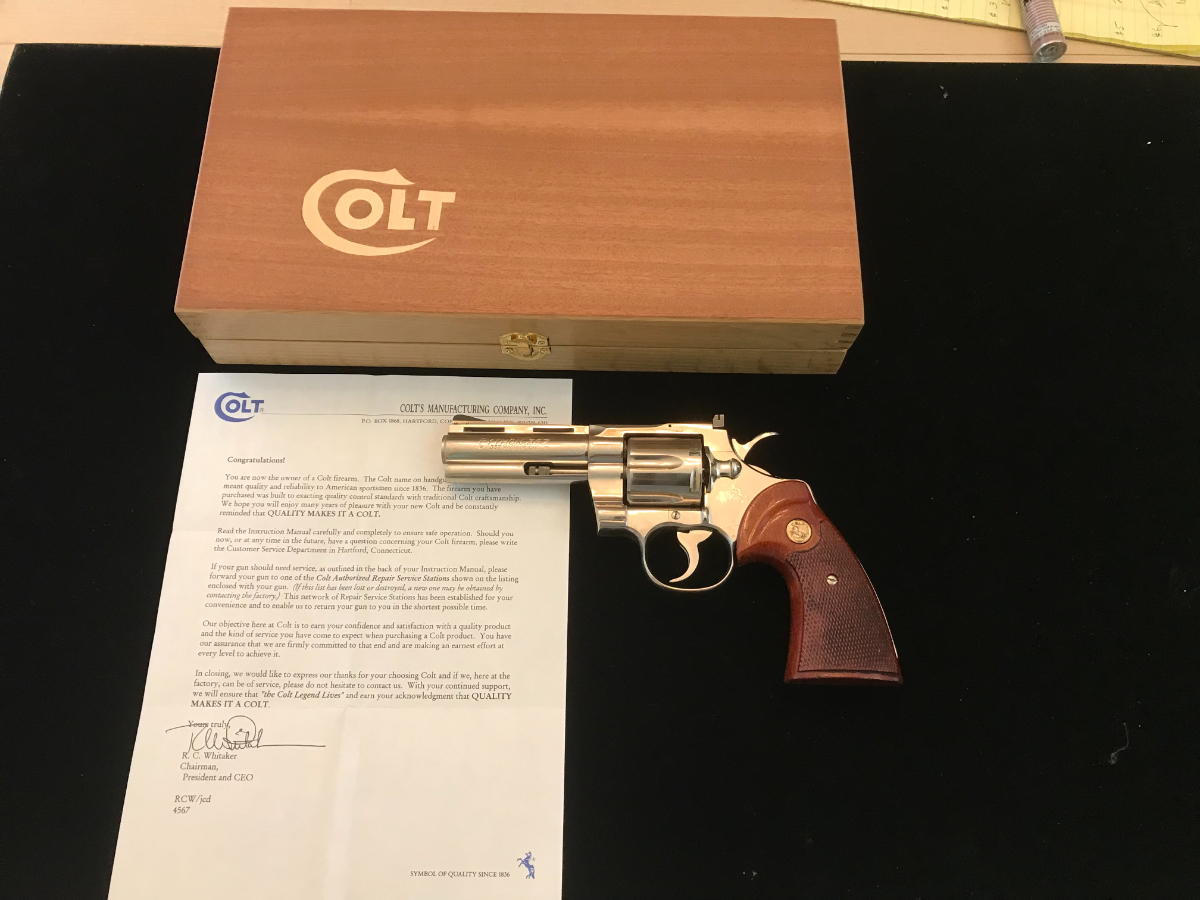 Colt 1967 Python Nickled - Near Perfect Condition .357 Magnum For Sale ...