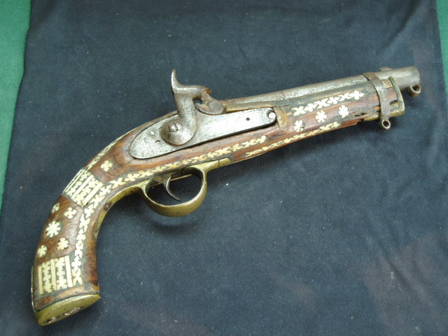 CUSTOMISED IVORY INLAY'S CUSTOM MUZLE LOADER PISTOL IVORY INLAYED 90%