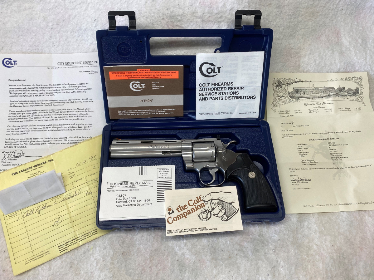 Colt Python Stainless Steel. Made 1995. Boxed. Pristine As New ...