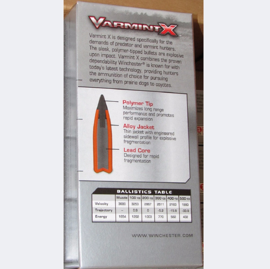 22-250 200rnds 55gr Winchester Varmint X 22-250rem .22-250 Rem. For ...