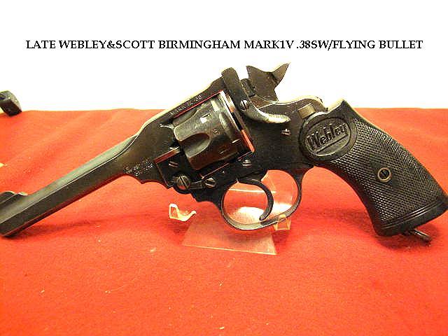 Webley & Scott, Ltd. Mk 1v .38 Flying Bullet Logo #98788/Blue For Sale ...