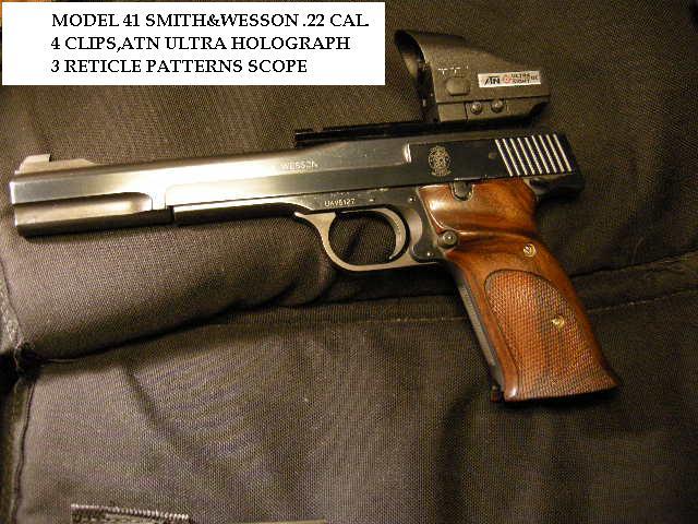 Smith & Wesson Model 41 7" Barrel.Atn Ultra Sight Red Dot/4 Clips For ...