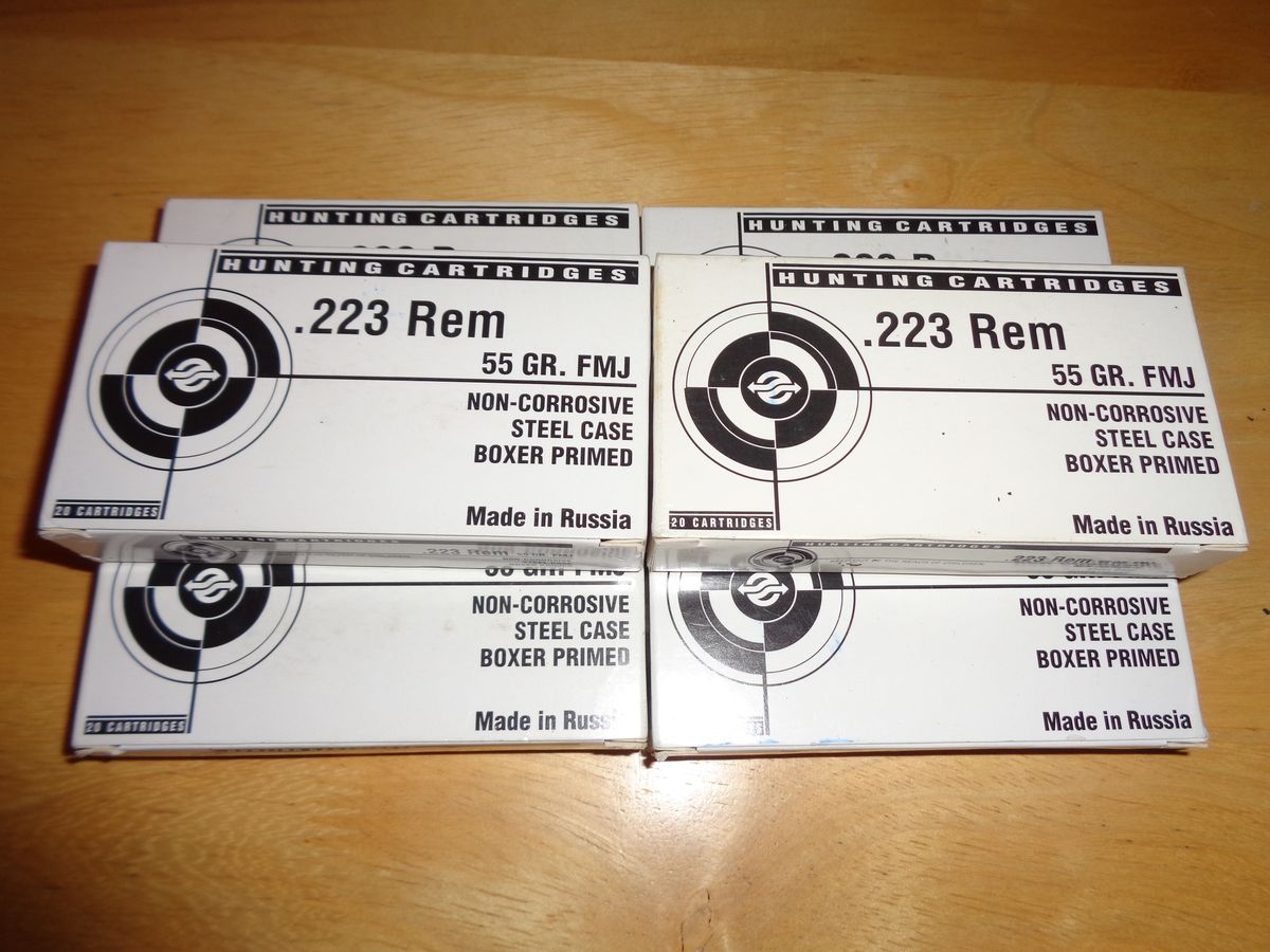 20 Round Boxes- Tula 223 Remington Ammunition 55 Grain Full Metal ...