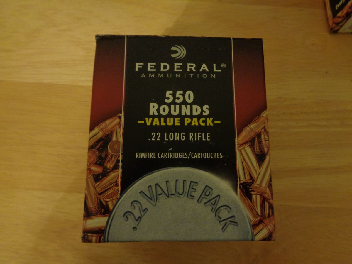 Federal Premium Ammunition 550 Rounds Federal .22 Long Rifle Ammo Value ...